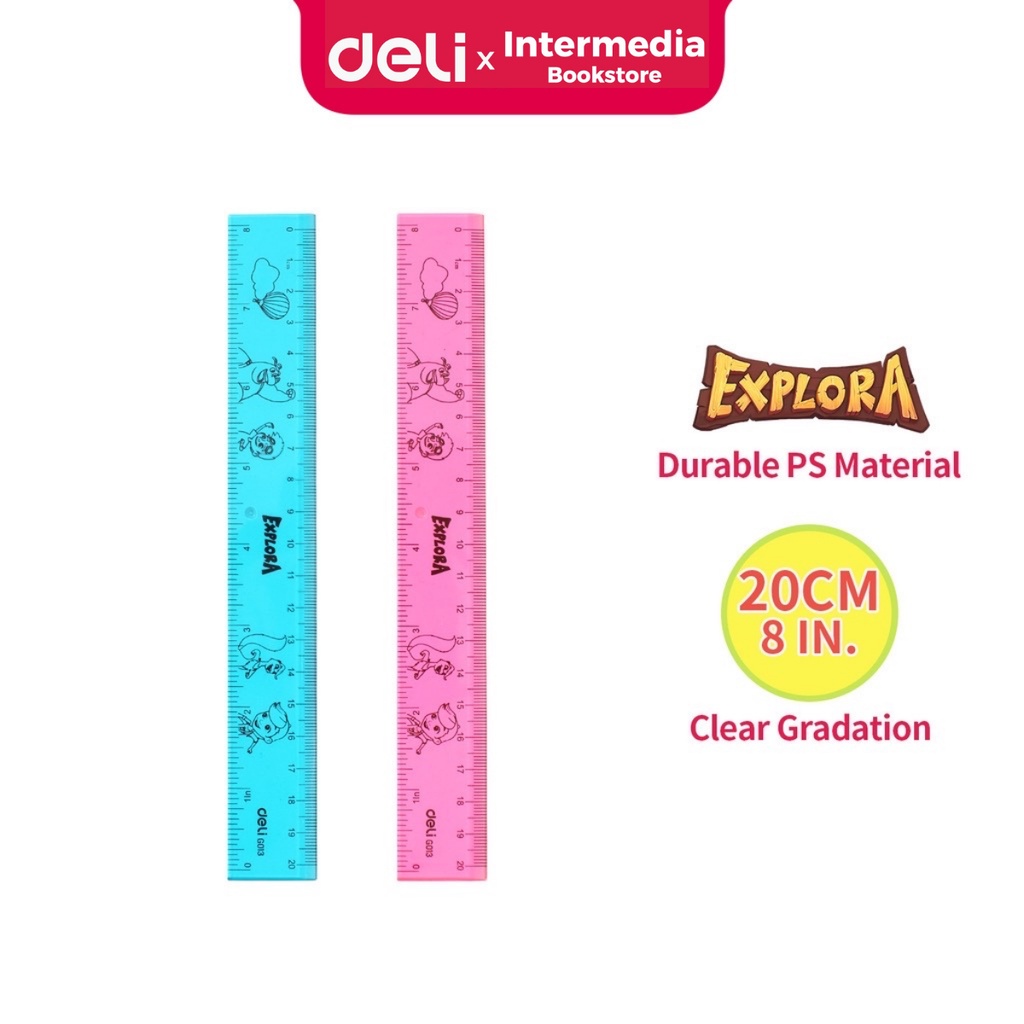 Jual Deli EG01302 Ruler 20 cm Explora / Penggaris 20 cm Explora ...
