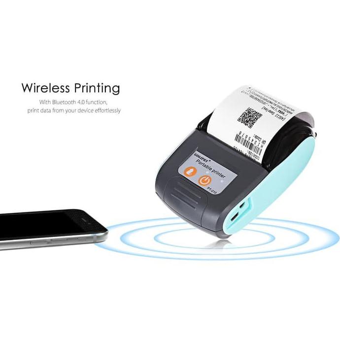 Jual GOOJPRT POS Bluetooth Thermal Receipt Printer 58mm - JP-PT210 - Biru | Shopee Indonesia