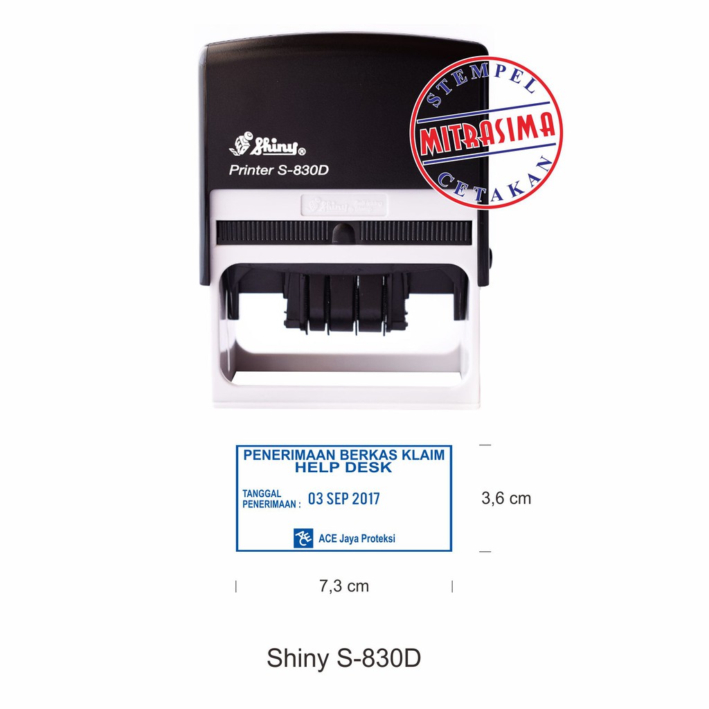 Jual Stempel Shiny custom bentuk persegi dengan Tanggal ditengah ...