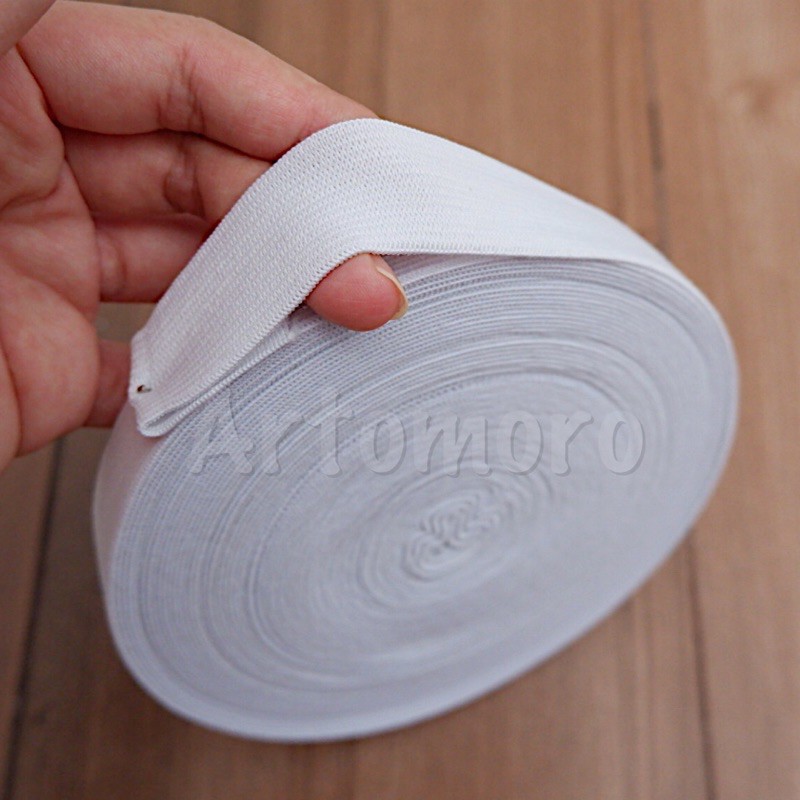 Jual Tali Karet Elastis Putih 2.5CM (Per Roll) | Shopee Indonesia
