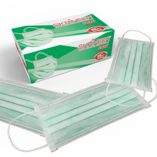 Jual Skrineer masker Earloop Hijau 1 Box = isi 50 Pcs Masker | Shopee ...