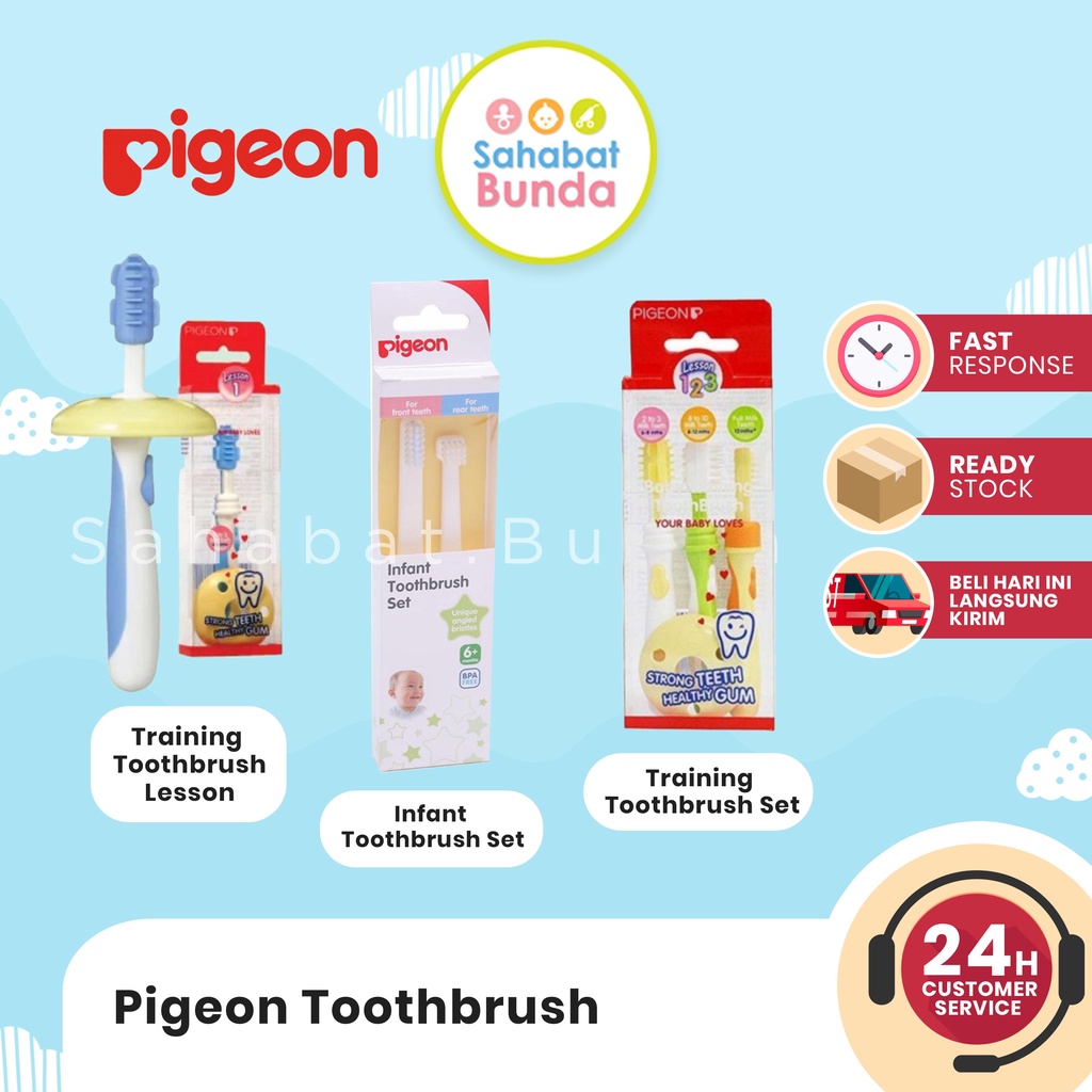 Jual PIGEON Training Tooth Brush Set Lesson 123 1 2 3 Sikat Gigi Bayi ...