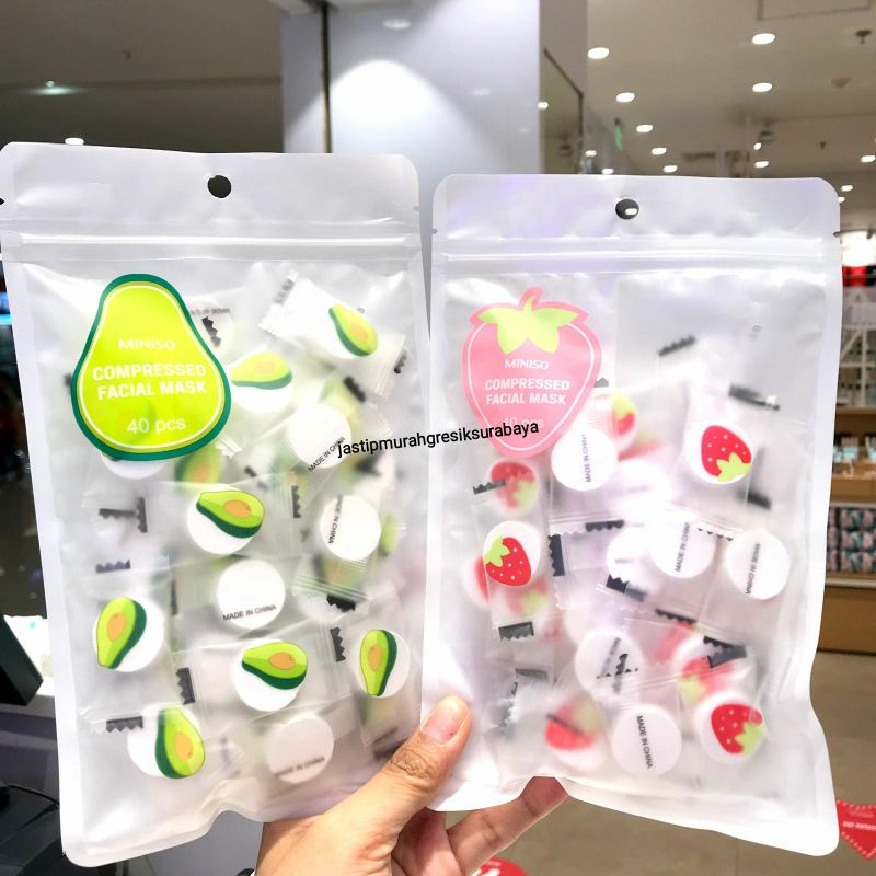 Jual COMPRESSED FACIAL MASK FRUIT MASKER TISU MINISO COMPRESSED MASK ...