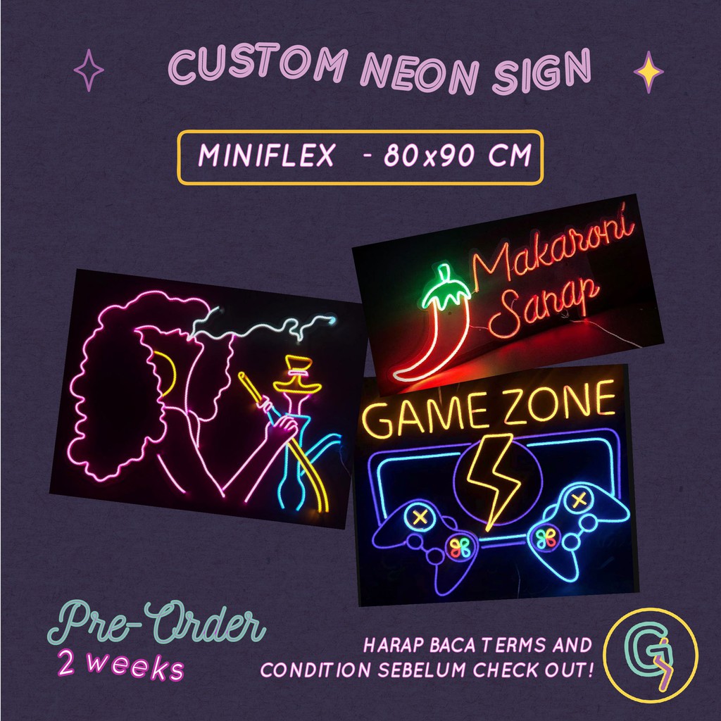 Jual Custom Neon Sign Mini Flex Ukuran 80x90 cm | Shopee Indonesia