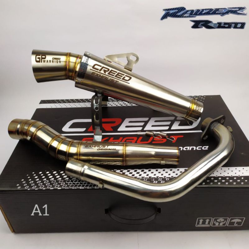 Jual Creed exhaust pipe Raider Carb/fi Sniper 135/150 Rusi DL150 open ...