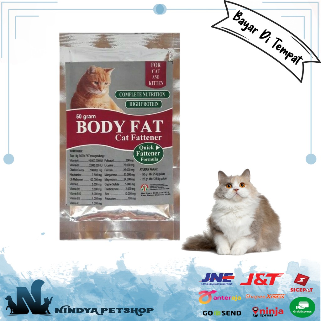 Jual BODY FAT CAT 50gr Suplement Vitamin Penggemuk Kucing Quick ...