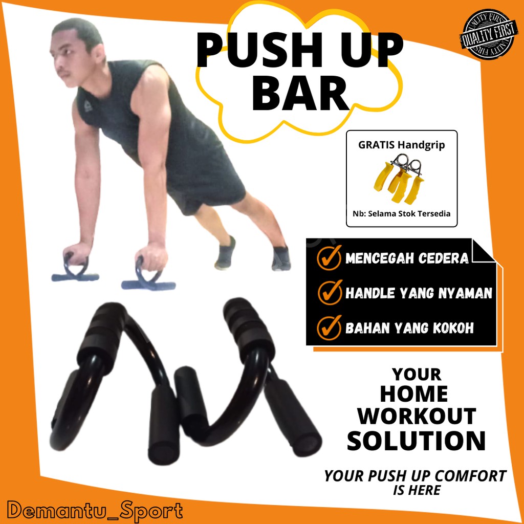 Jual Push Up Bar Bars Stand Besi dan Plastik Handle Grip Busa Alat ...