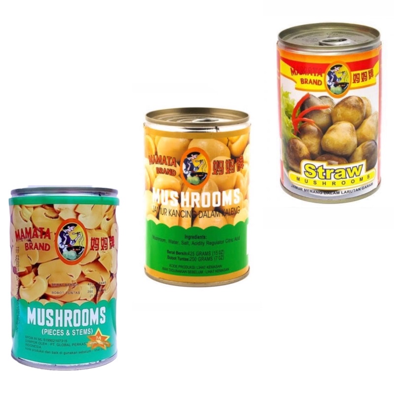 Jual Mamata Mushroom 425gr/Mamata Straw Mushroom Whole/Jamur Kancing ...