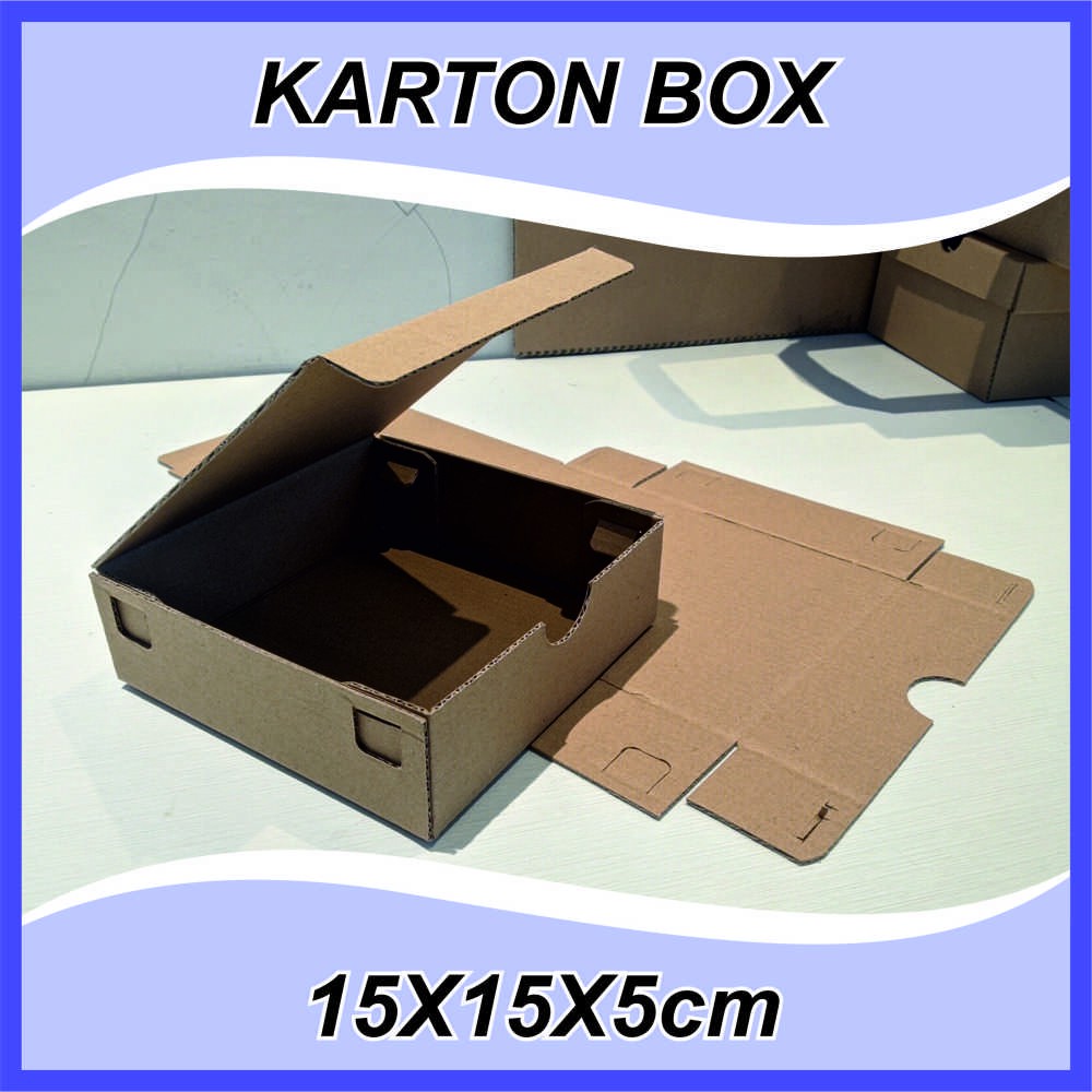 Jual Karton Box Polos uk 15x15x5 cm BF Kardus Packing Murah Box die cut ...