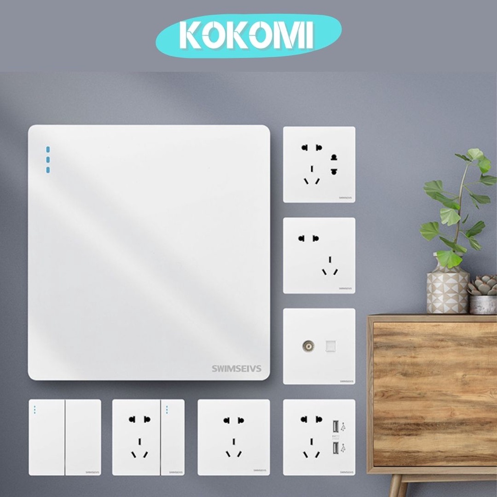 Jual Kokomi Saklar Dinding Putih Premium White Electrical Wall Socket 1 ...