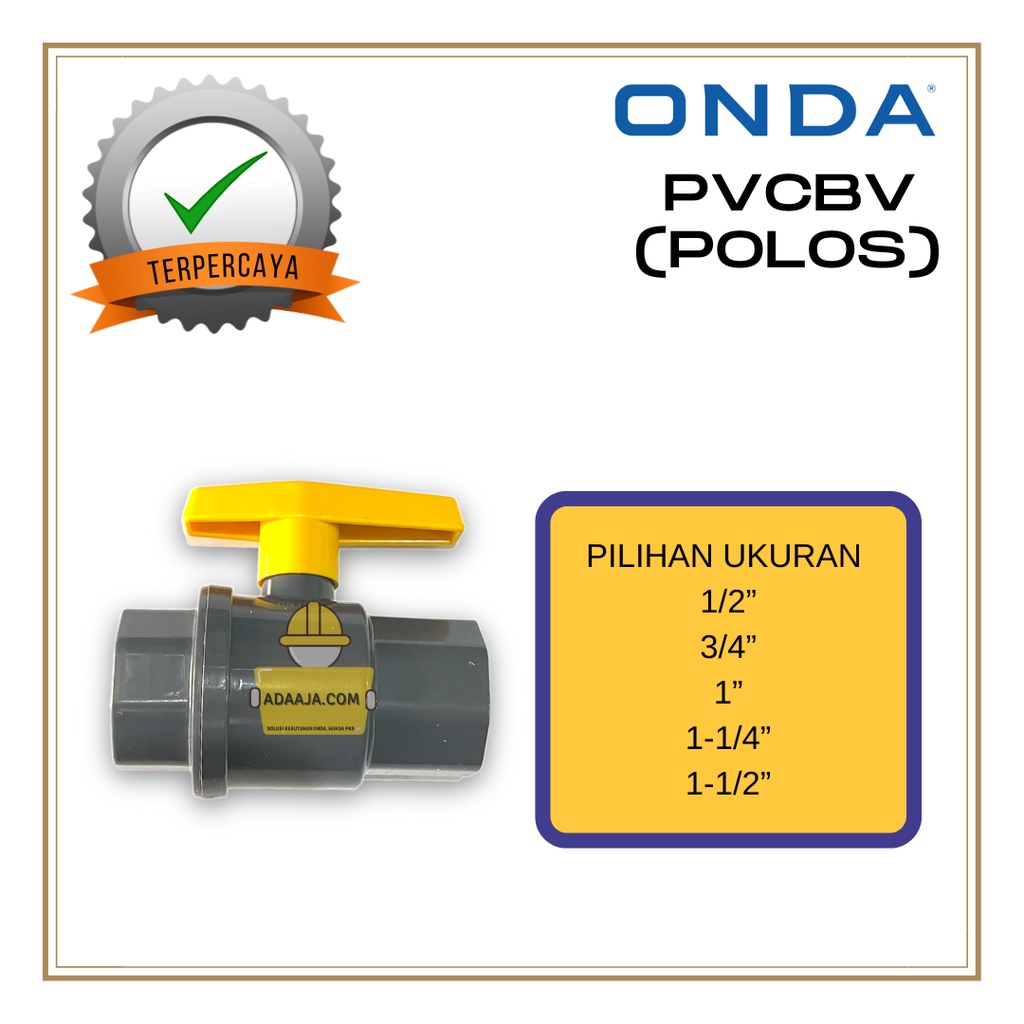 Jual Ball Valve PVCBV Polos Stop Kran Plastik - Onda | Shopee Indonesia