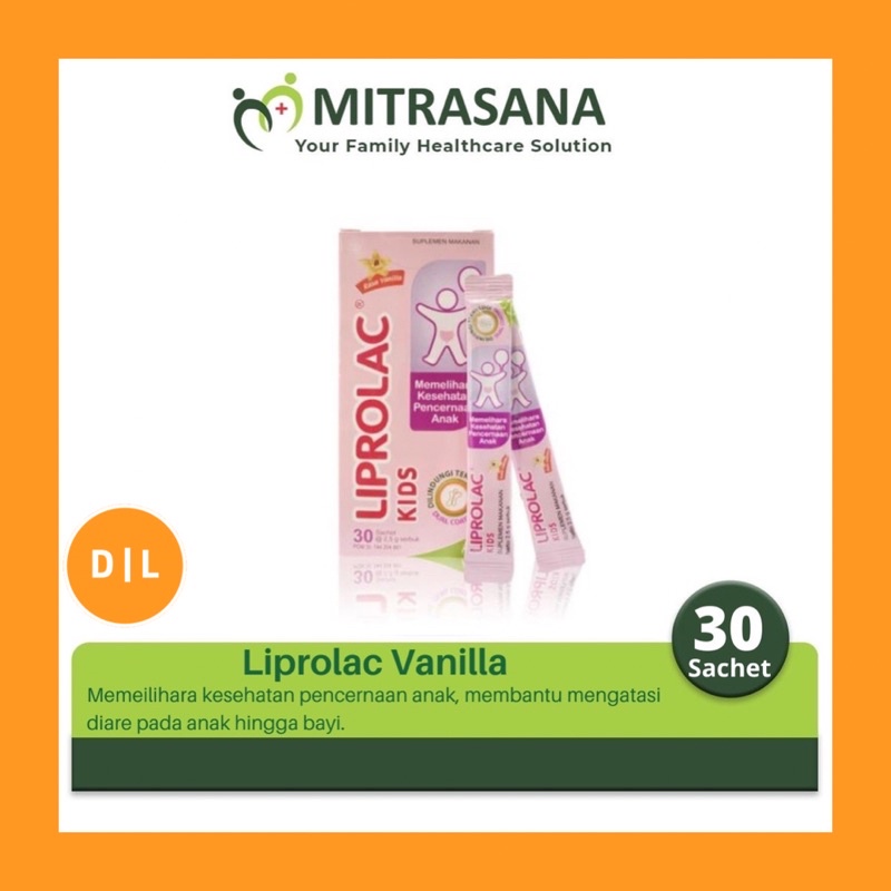 Jual liprolac kids sachet probiotik pencernaan anak box 30 sachet ...