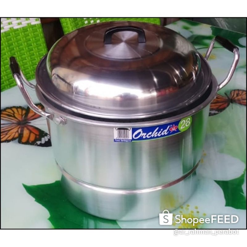 Jual panci kukusan langseng alumunium diameter 28cm ORCHID | Shopee ...