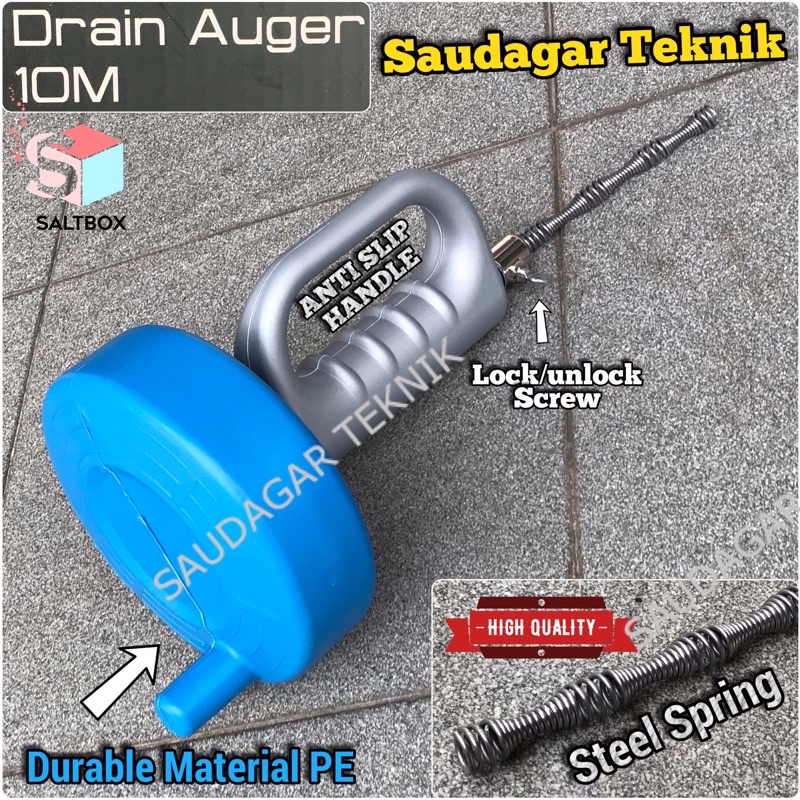 Jual Kawat Anti Sumbat 10 Meter Auger Drain 10M Pipe Drain Cleaner Alat ...