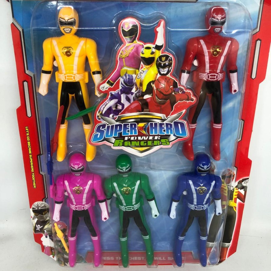 Jual Mainan anak robot - robotan super hero power rangers set isi 6 ...