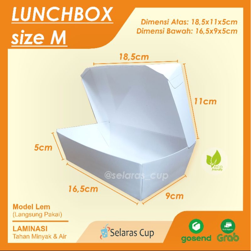 Jual lunch box ivory size m - lunchbox putih - kotak nasi tahan air ...