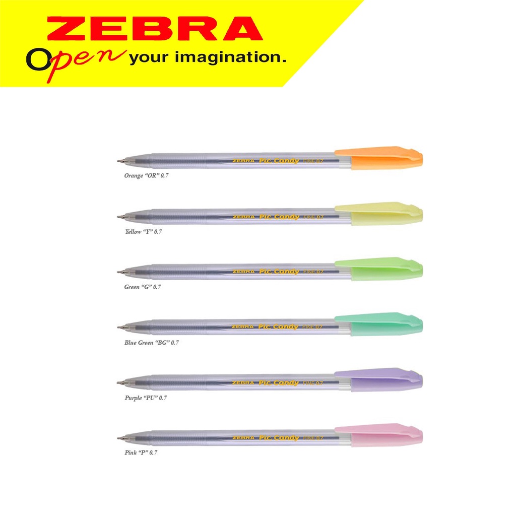 Jual Zebra Pic Candy Ballpen Semi Gel Fine 0.7mm - Black | Shopee Indonesia