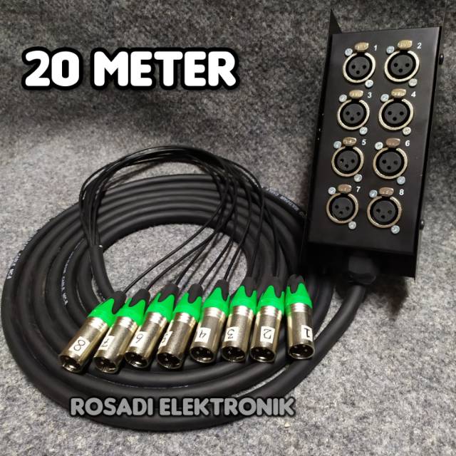 Jual kabel snake 8ch komplit panjang 20 meter - snake 8ch | Shopee ...