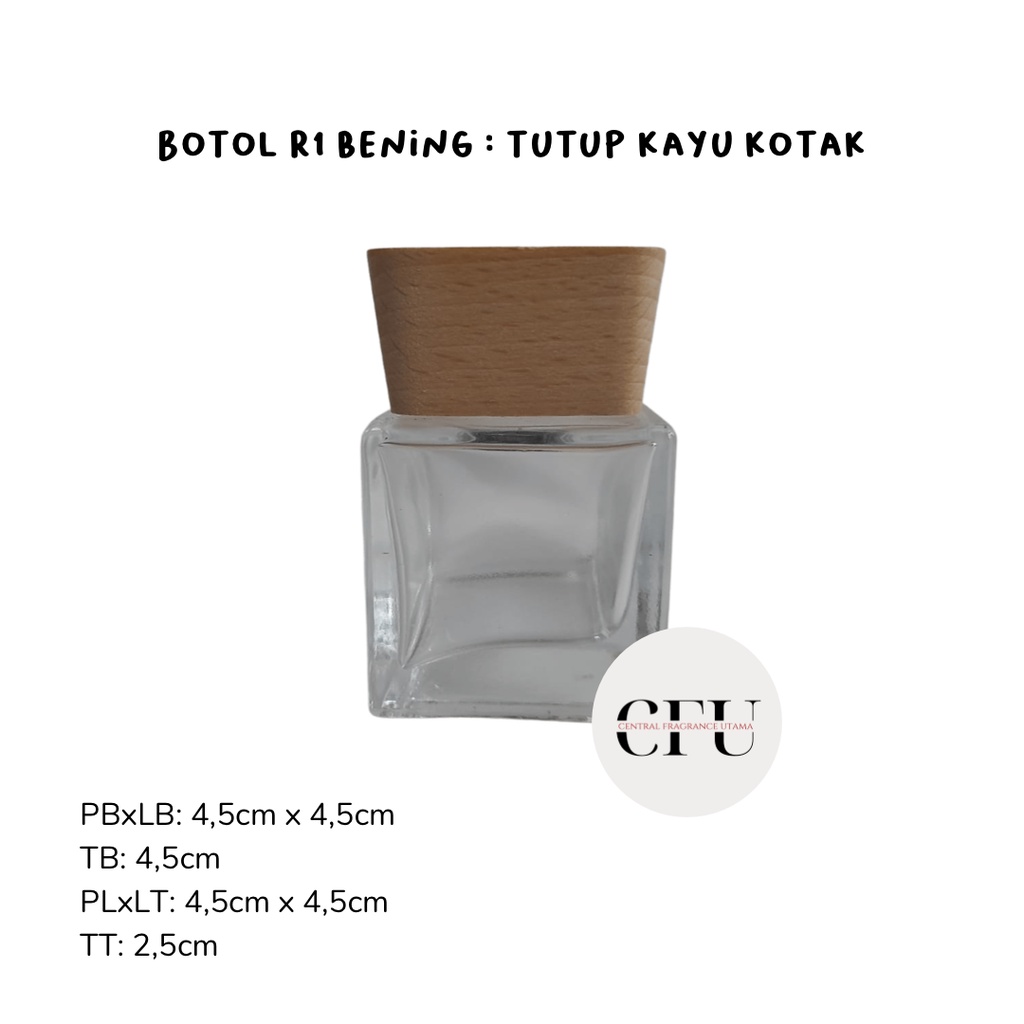 Jual Botol Diffuser Kotak Tutup Kayu (Kode : R1 Bening) | Shopee Indonesia