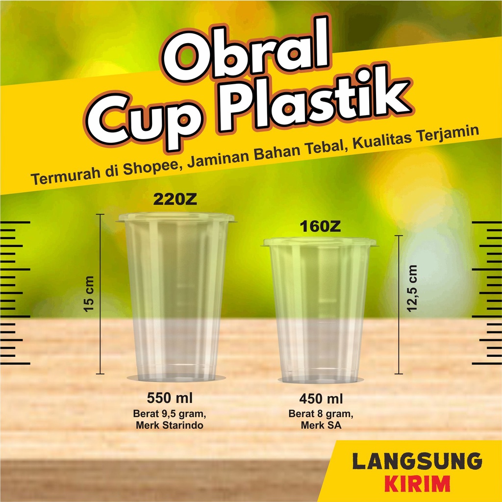 Jual Gelas Plastik Bening 16Oz 22Oz / Plastik Cup pp Bening Polos Jus ...