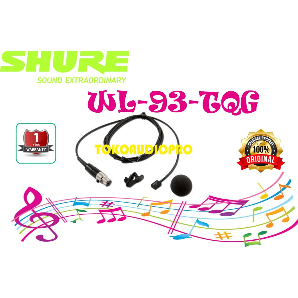 Jual Shure WL93 Lavalier Microphone for Shure Wireless Original ...