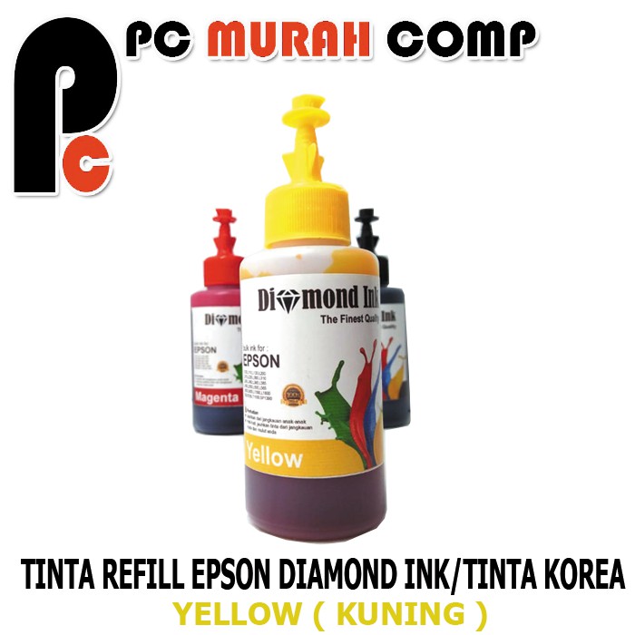 Jual Tinta Refill Printer Epson Diamond ink 100mL / Tinta korea Yellow ...