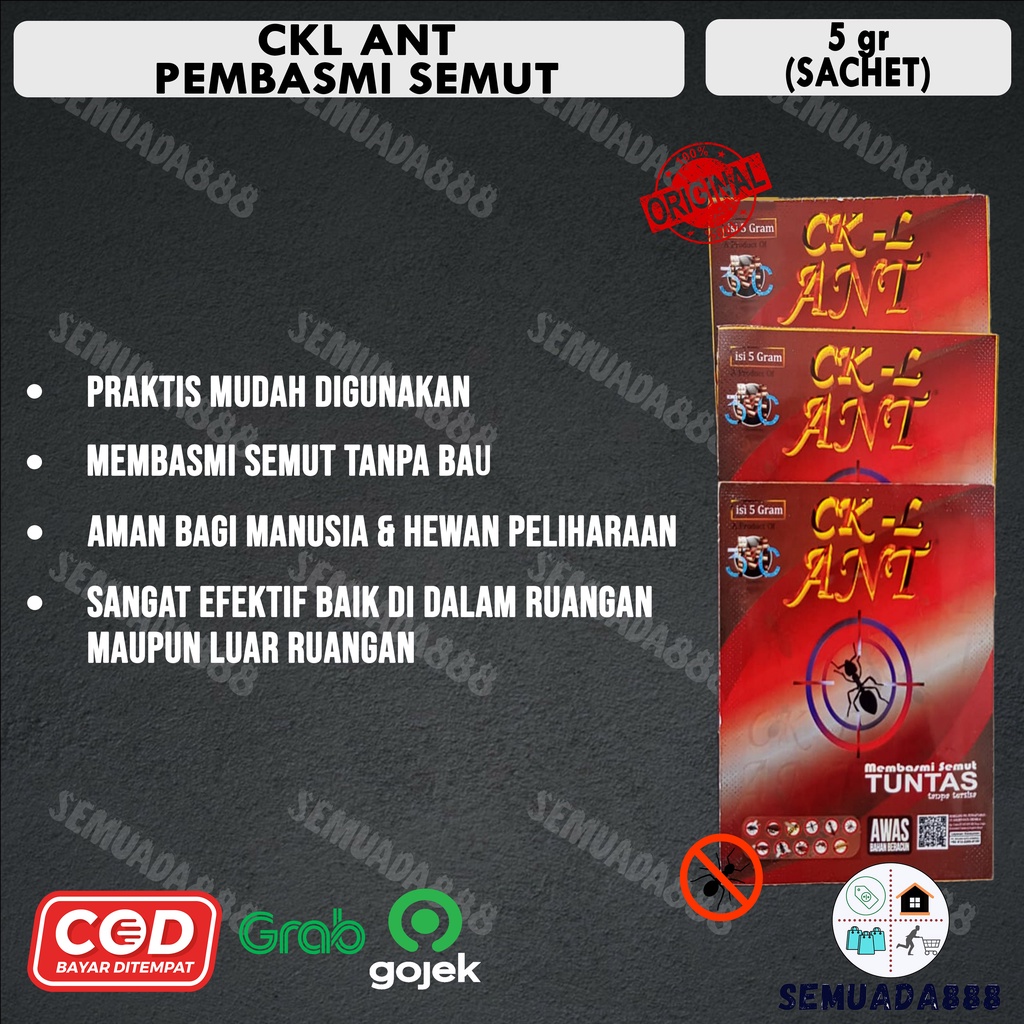 Jual CKL ANT Pembasmi Semut Dan Kecoa Sachet / Racun Semut Super Ampuh / Racun Kecoa Super Ampuh ...