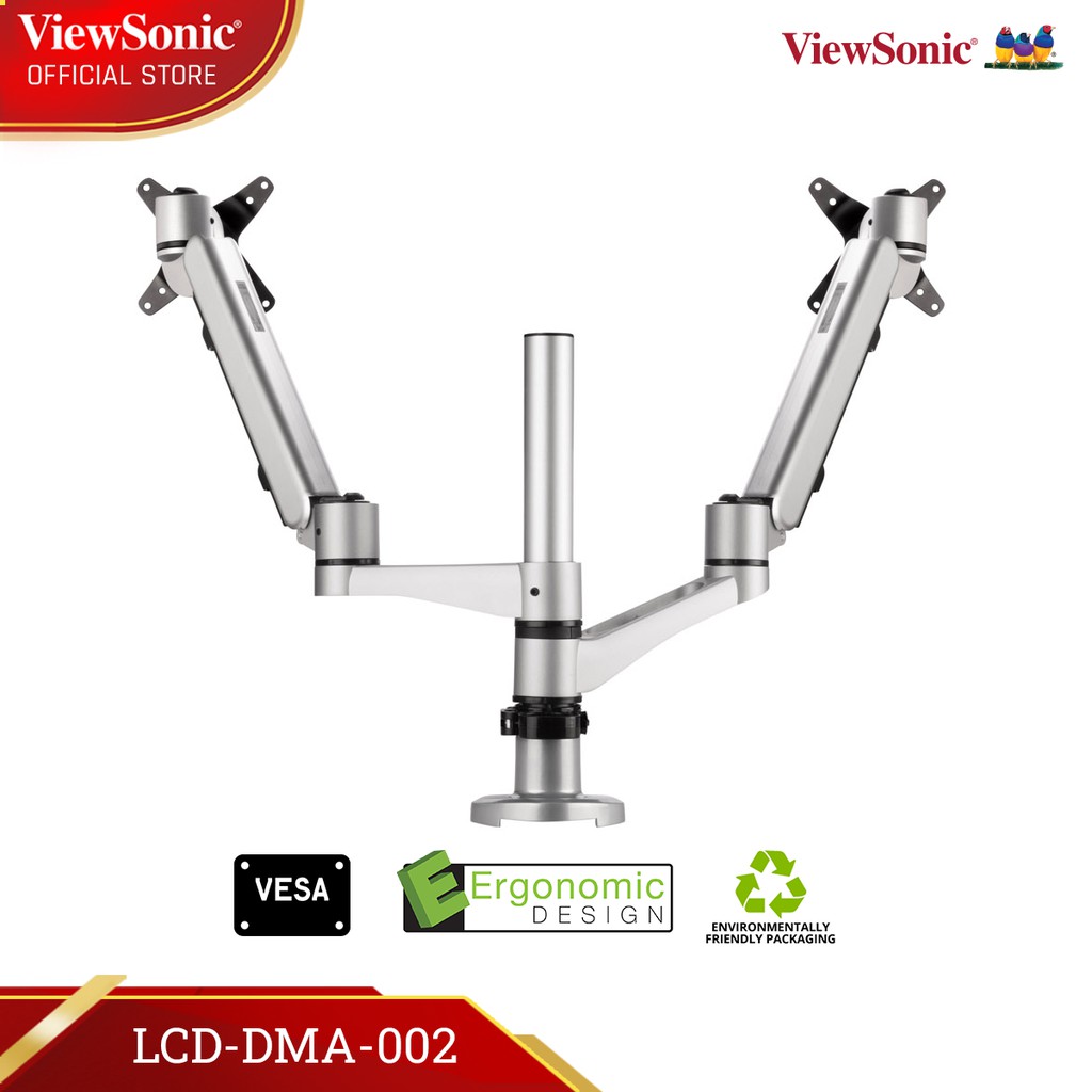 Jual ViewSonic Spring-loaded Dual Monitor Mounting Arm LCD-DMA-002 | up ...