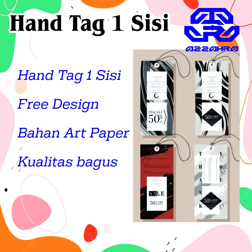 Jual Hang Tag Baju 1 Sisi FREE DESIGN - Label Baju - Cetak Hang tag ...