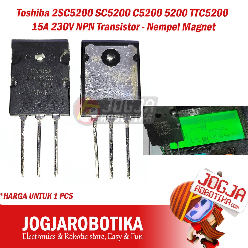 Jual Toshiba 2SC5200 SC5200 C5200 5200 TTC5200 15A 230V NPN Transistor ...
