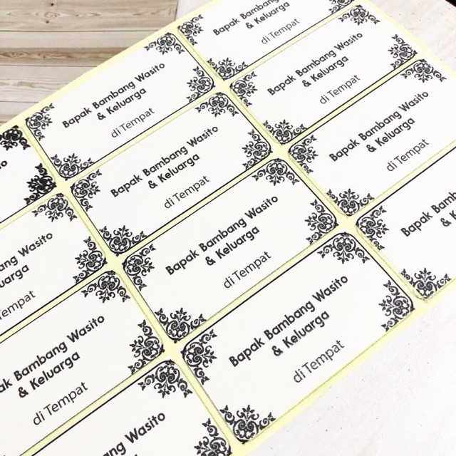 Jual 120 pcs cetak label nama undangan stiker sticker murah | Shopee ...