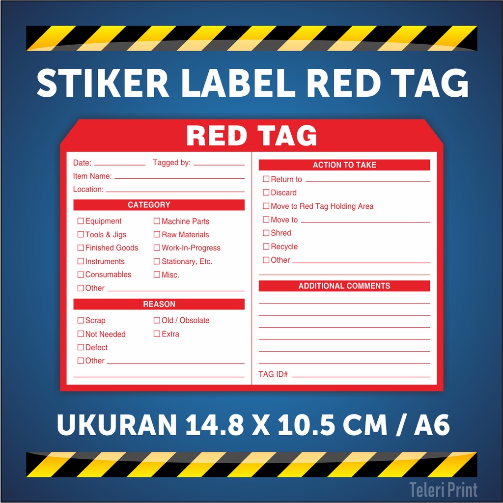 Jual Stiker LABEL RED TAG - 6R / 6S ( ukuran 14.8 x 10.5 CM / A6 ...