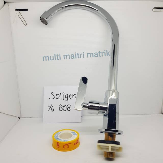 Jual Keran kran angsa Soligen 808 plus seal tape / kran air cuci piring ...