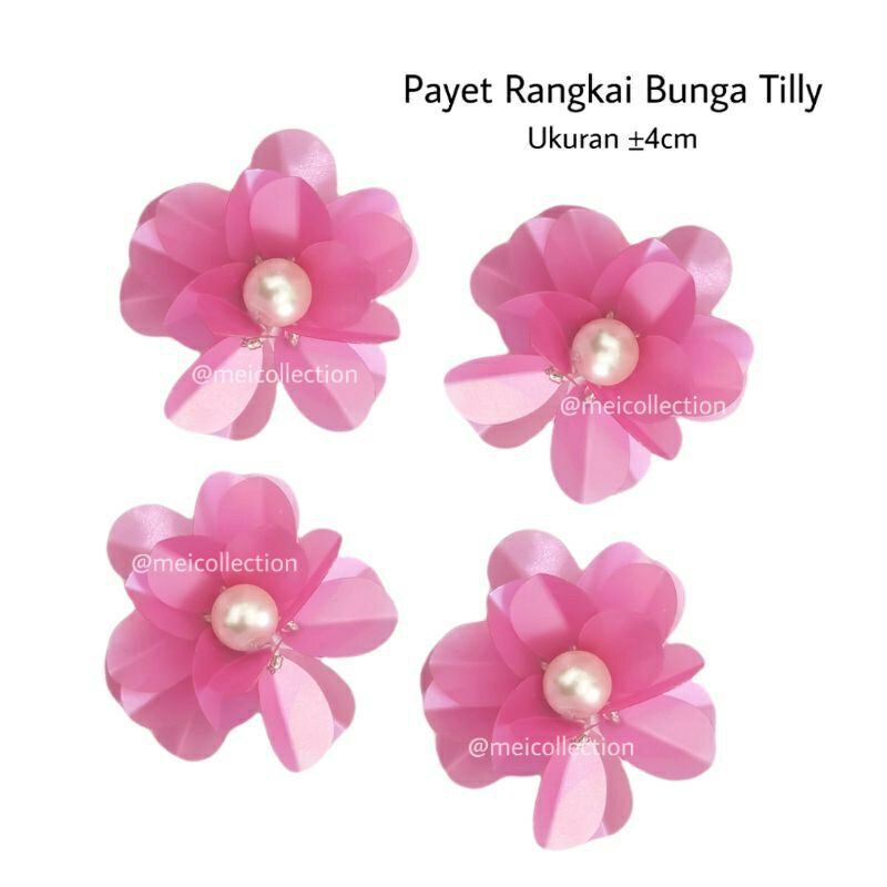 Jual payet rangkai bunga 3D APB Tilly kebaya tunangan gaun dres ...