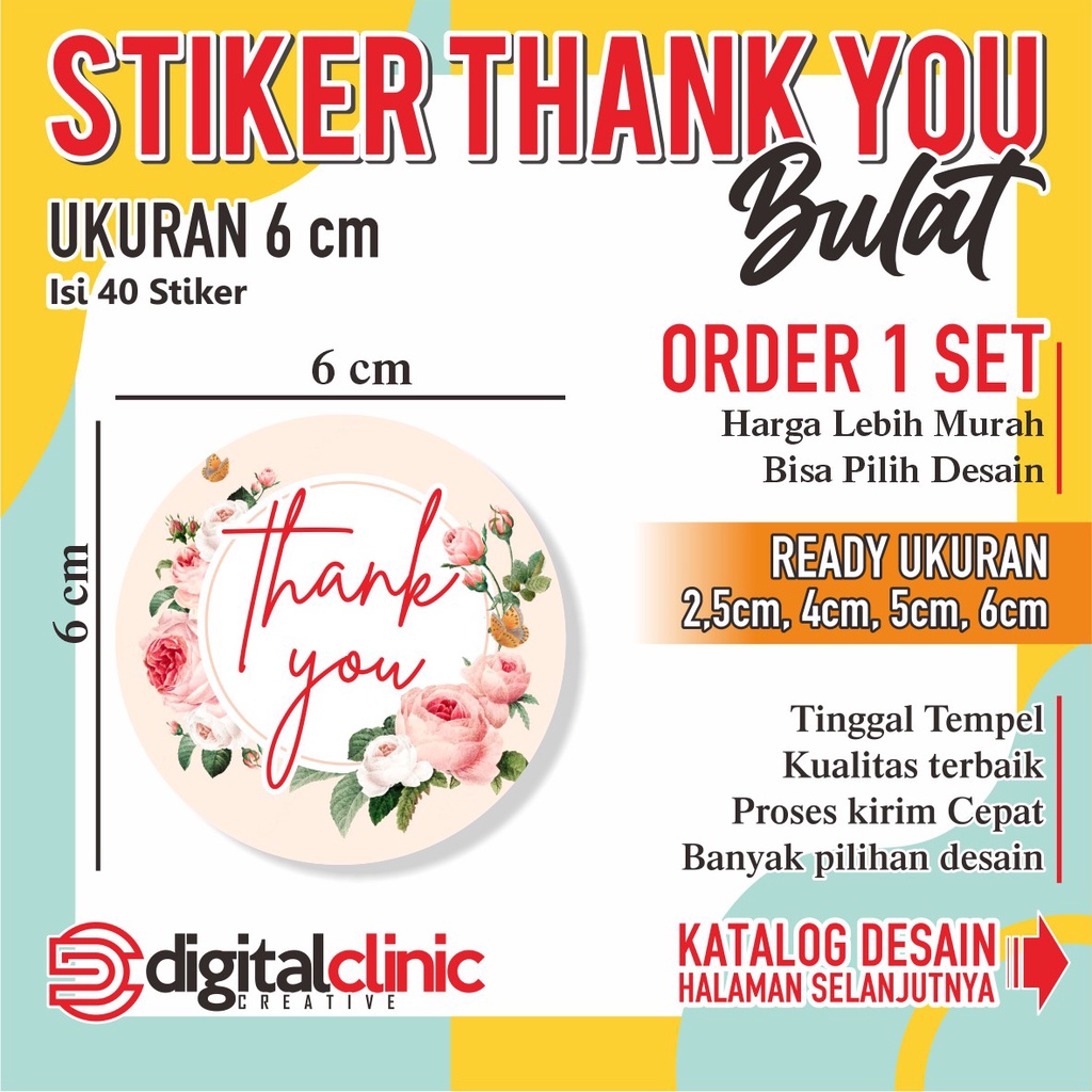 Jual Sticker Thank You Stiker Terima Kasih Sticker Label Murah ...