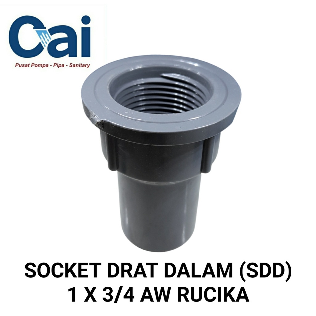 Jual GROSIR - FITTING PIPA PVC - SOCKET DRAT DALAM - SDD - 1 X 3/4 INCH ...