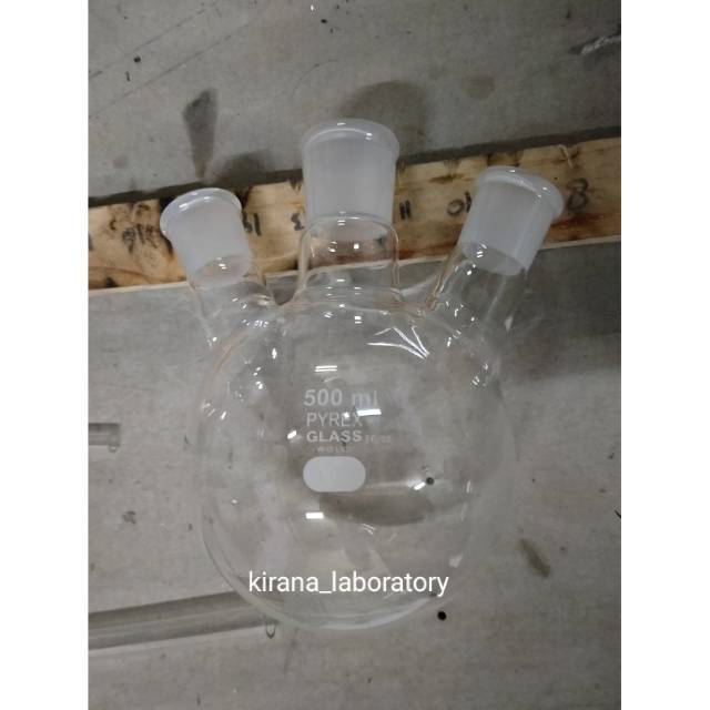 Jual Boiling 500ml 3neck PYREX - Labu didih 500ml 3neck PYREX class A ...