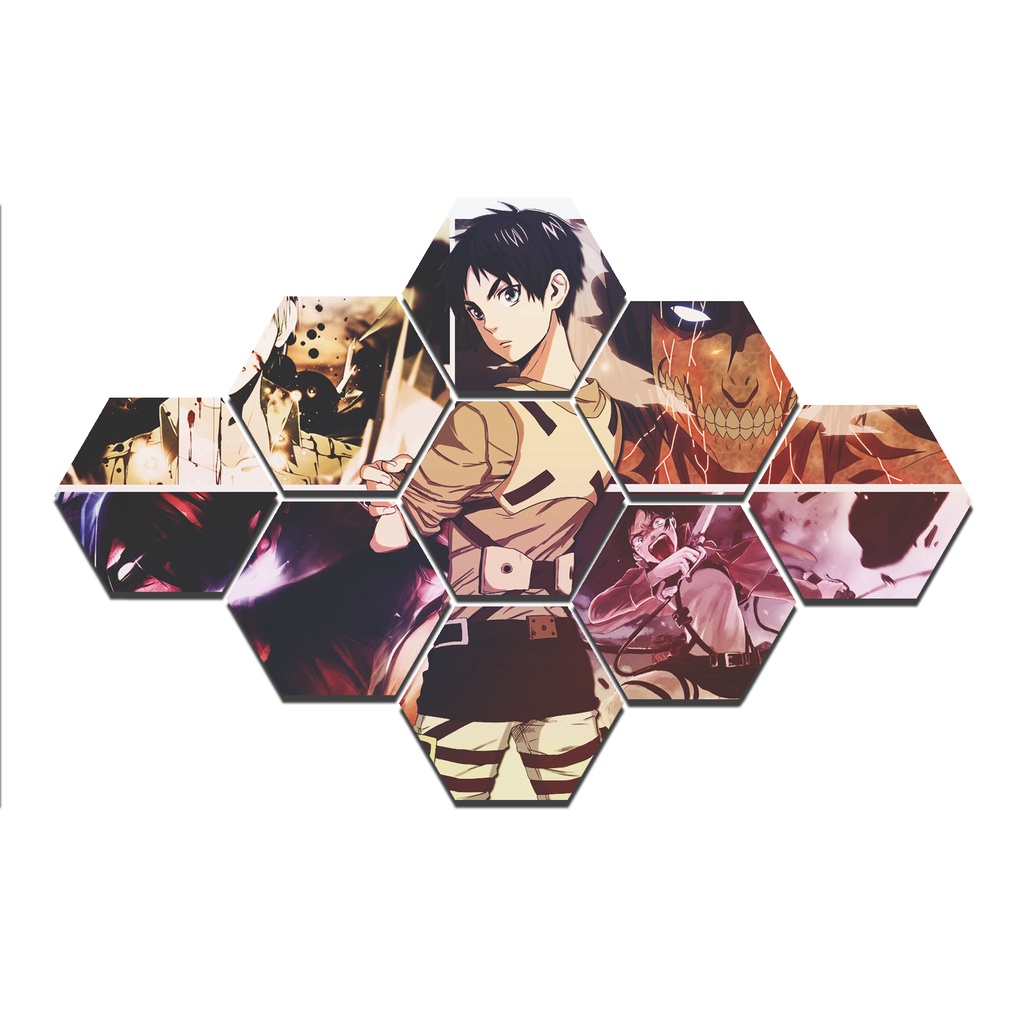 Jual HIASAN DINDING HEXAGONAL RAJA ANIME SET ATTACK ON TITAN EREN ...