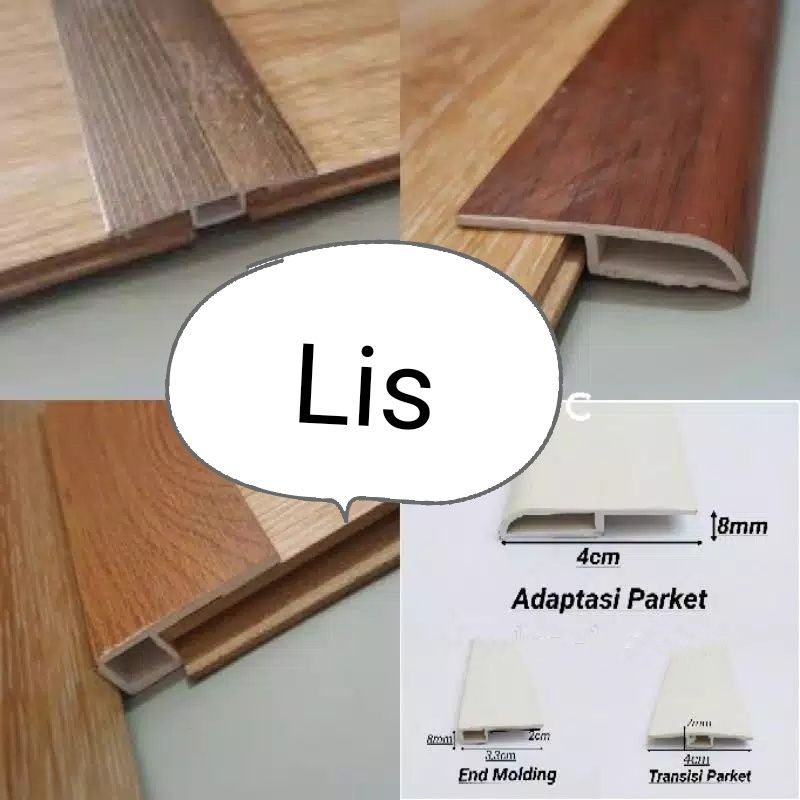 Jual lis parket pvc /lis adaptasi /lis transisi /lis end molding isi 2 ...