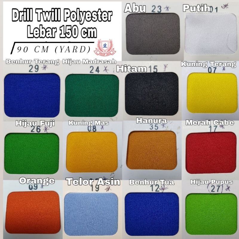 Jual Kain Drill Twill Polyester PE Superior Quality Lebar 150 cm x 90 ...