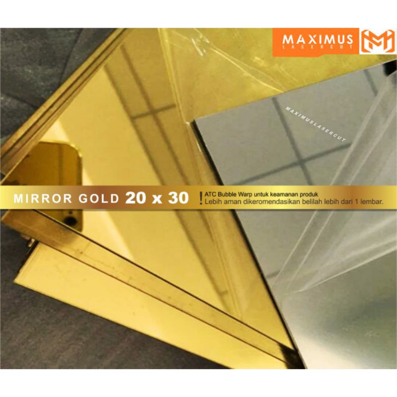 Jual Acrylic Gold, Rose Gold, Silver Mirror A4 20 x 30cm / Akrilik Kaca ...