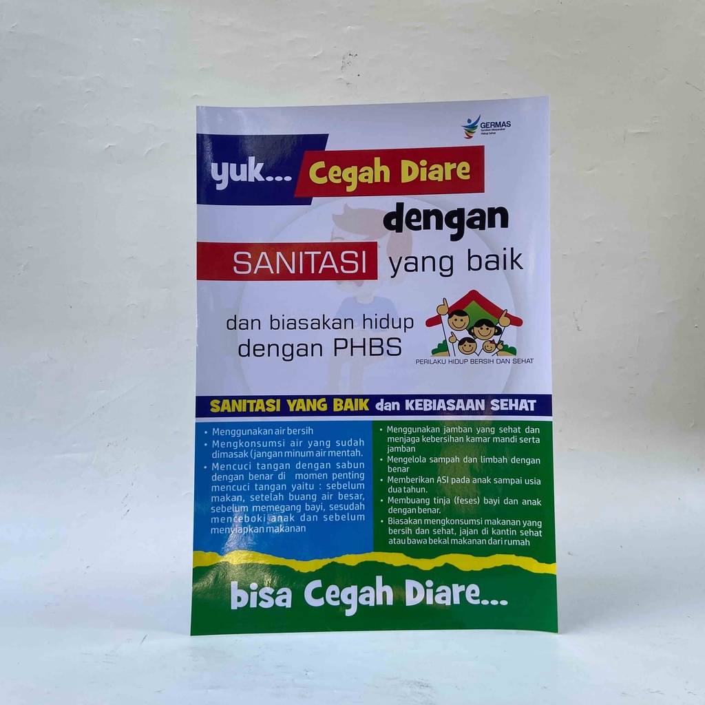 Jual Poster Cegah Diare dengan Sanitasi, Poster STBM, Poster kesehatan ...