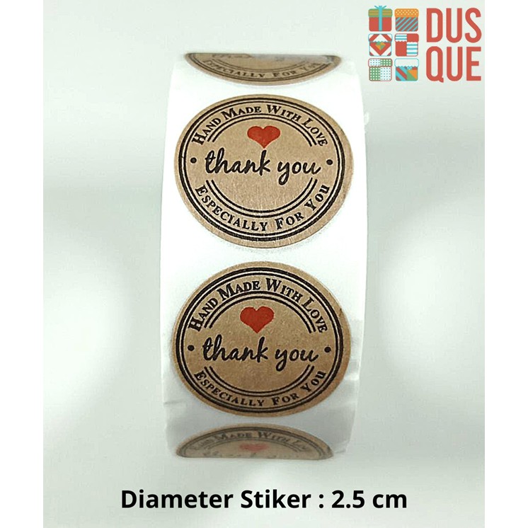 Jual (10PCS) STIKER THANK YOU BENTUK HATI / STICKER THANK YOU BENTUK ...