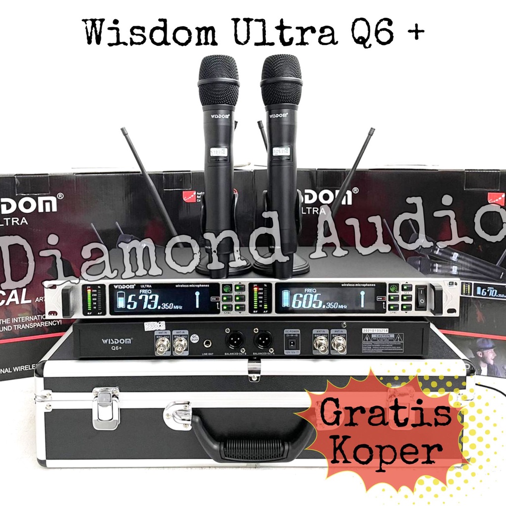 Jual Mic Wireless Wisdom Ultraq6 Plus Hitam Original Microphone Ultra Q6 + Free Koper ( Bayar ...