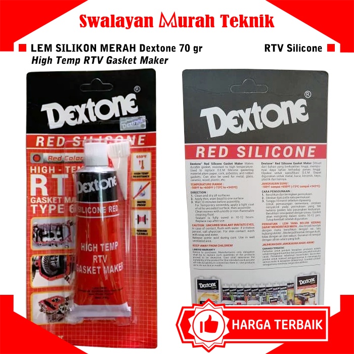 Jual Lem Dextone Silicon Red 70Gr Gasket Silicone RTV High Temp 70 Gram ...