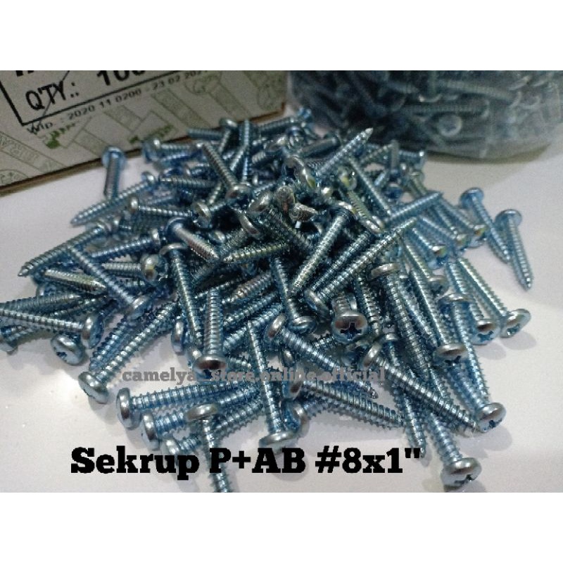 Jual Sekrup Tapping/Self Tapping Screw P+AB #8x1"(2,5cm) | Shopee Indonesia