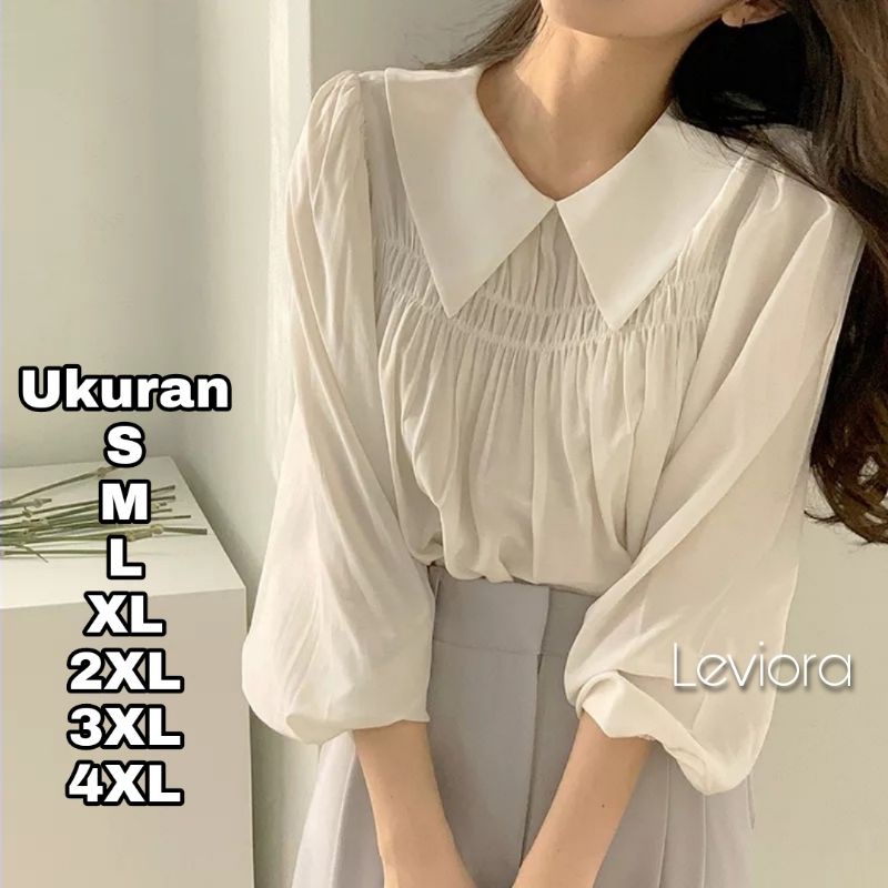 Jual Leviora Blouse Wanita Big Size Baju Jumbo Over Size Ukuran S M L ...