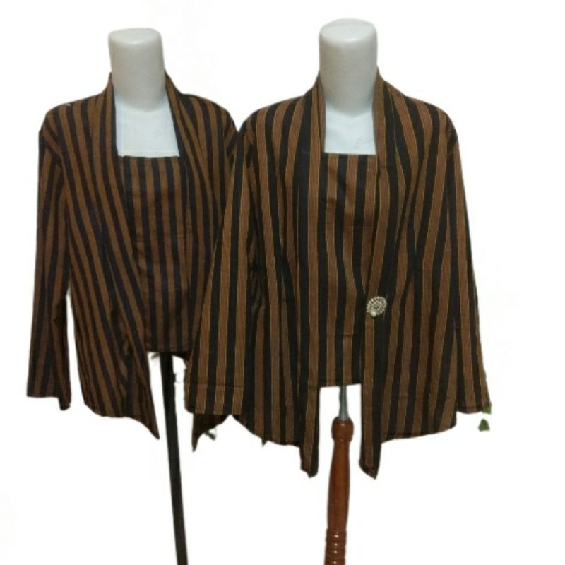 Jual atasan tradisional hitam coklat / Surjan cewek premium / Surjan / kutubaru / kebaya lurik ...