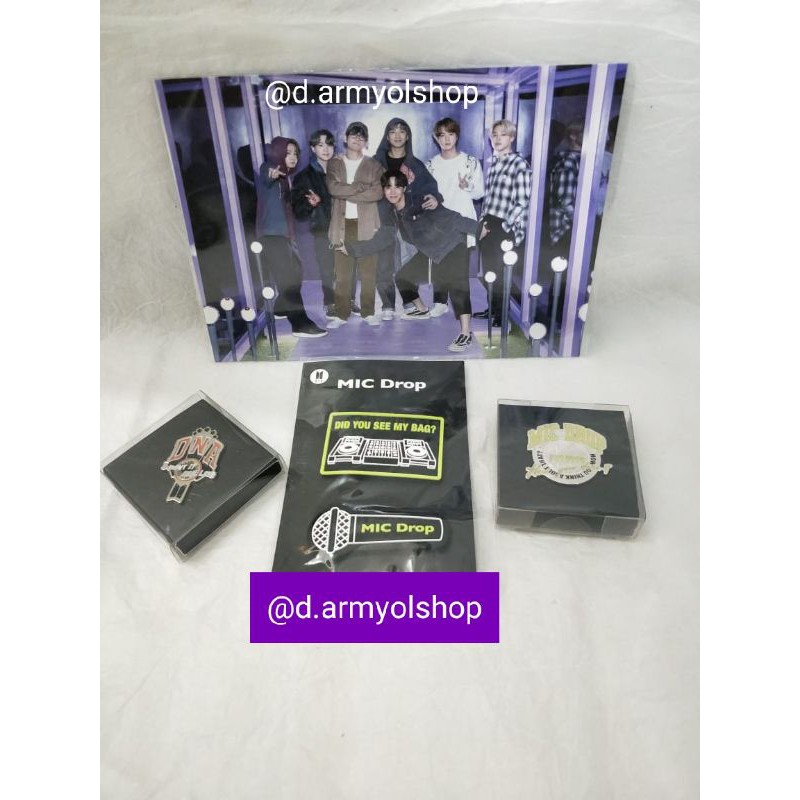 Jual [READY STOCK] OFFICIAL BTS MOTS POP UP MIC DROP DNA BADGE SET ...