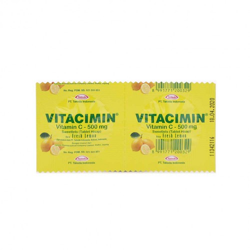 Jual Vitacimin Sweetlets Fresh Lemon (Tablet Hisap) - Vitamin C 500 mg ...